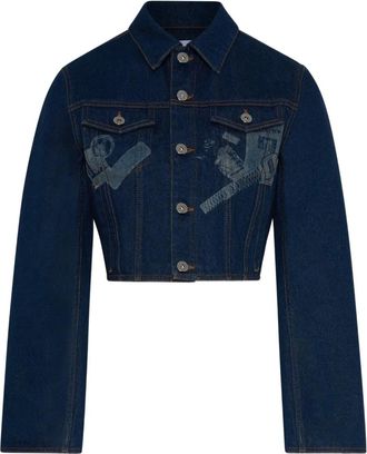 Jean Paul Gaultier trompe loeil cropped denim jacket - Blau
