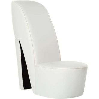 vidaXL Vidaxl - Chaise en forme de chaussure &agrave; talon haut Blanc Similicuir