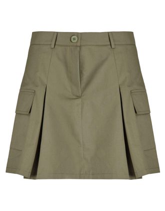 8 by YOOX COTTON PLEATED SKATER MINI SKIRT