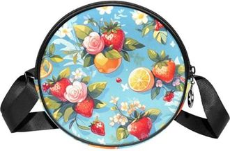 Generic Sac &agrave; bandouli&egrave;re Circle pour femme, petit sac &agrave; bandouli&egrave;re color&eacute; avec fermeture &eacute;clair, bretelles r&eacute;glables, sac &agrave; main rond d&eacute;contract&eacute; pour femme