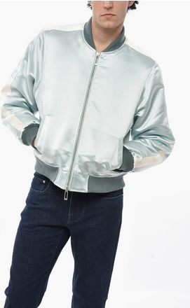 Rhude Satin BOYS 02 Bomber with Contrast Side Bands Gr&ouml;&szlig;e L