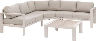 Hesperide Garteneckgarnitur &Eacute;vasion Ton & Leinen 5-Sitzer aus Olefin und Aluminium - Hesp&eacute;ride