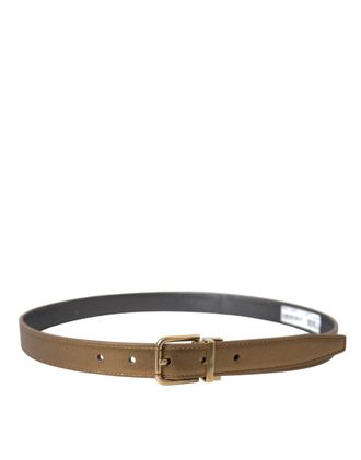 Dolce & Gabbana Mens Metallic Gold Calf Leather Metal Buckle Belt