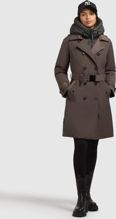 Khujo Trenchcoat KHUJO GORA, Damen, Gr. M, graphite grau, Web, 100% Polyester, unifarben, eingesetzt gerader Abschluss mit Kn&ouml;pfen, M&auml;ntel, Topseller