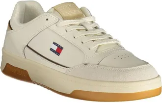 Tommy Hilfiger Lace-Up Leather and Polyurethane Sneaker - White