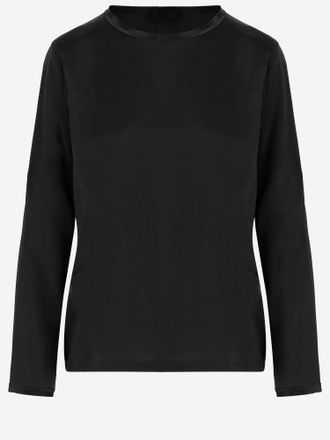 F.it Womens Stretch Silk Sweater Black