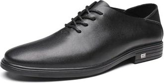 Generic Chaussures Oxford Formelles for Hommes, à Lacets, Couleur Unie, en Cuir PU, Bout Rond, Talon carré, antidérapantes, Basses, Classiques(45 EU)