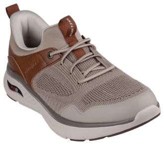 Skechers Herren Arch Fit Crosser Emeric Sneaker, Taupe Brown Knit/Synthetic, 41.5 EU
