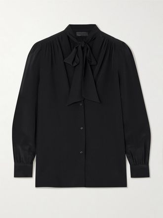 Nili Lotan Chemisier En Cr&ecirc;pe De Chine De Soie &Agrave; Noeud Lavalli&egrave;re Colt - Noir