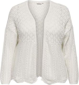 Only Carmakoma Carnola 7/8 Life Open Cardigan KNT Noos, Cloud Dancer, XL Femme