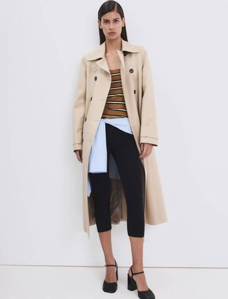 Mango Top maille &agrave; rayures caramel - Femme - XS - MANGO