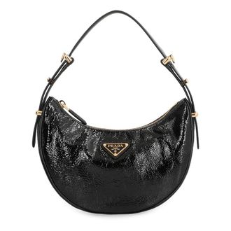 Prada Arqu&eacute; Lack-Schultertasche - - Bags - Damen - Schwarzk - ONE SIZE
