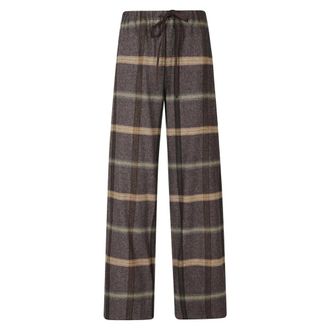 Alysi Pant Maxi Check Ampio - - Trousers - Damen - Braun - S