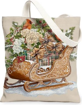 Generic Sacs fourre-tout en toile avec motif floral vintage - L&eacute;gers et lavables - Pour les vacances, le shopping, les voyages en plein air, la plage et les p