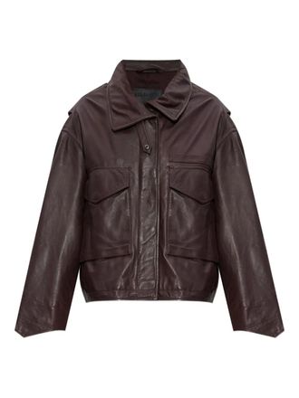 AllSaints veste Clay en cuir - Marron