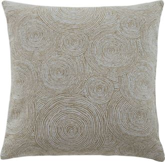 Homing Kissenbezug beige | gewebt (1 St&uuml;ck) 45x45 cm | modern Kreise | dekorative Kissenh&uuml;lle | Wohnzimmer Schlafzimmer Deko