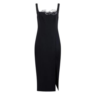 Blumarine Midi-Kleid mit Strasssteinen - - Dresses - Damen - Schwarzk - M