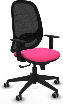 Piqueras y Crespo Computerstuhl in Rosa mit 1D-Armen, h&ouml;henverstellbare Lendenwirbelst&uuml;tze, ausgestattet mit 3 Positionen und Schneideschaum, Schwarz/Rosa