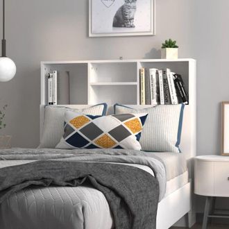 vidaXL Bett-Kopfteil mit Ablagen Wei&szlig; 100x19x103,5 cm vidaXL