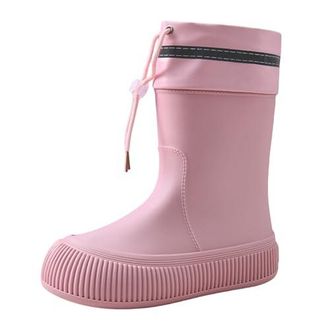 Generic Bottes en caoutchouc mi-mollet &eacute;pais pour femme - R&eacute;sistantes &agrave; leau - Faciles &agrave; nettoyer - Semelle antid&eacute;rapante - Bottes de pluie en caoutchouc - Po