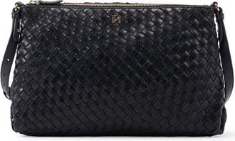 Petite Mendigote Sac &agrave; main Violette tress&eacute; en cuir