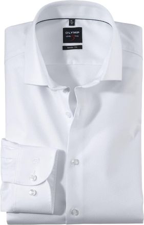 Olymp Level Five Body fit Hemd extra Langer Arm Streifen weiß