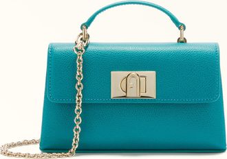 Furla 1927 Mini-tasche Amatore Blue Blau Strukturiertes Leder Damen
