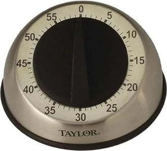 Taylor Precision Products Mechanischer Edelstahl-Timer für Schule, Lernen, Projekte und Küchenaufgaben, Mehrfarbig, Einheitsgröße