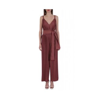 Marella Femme, Combinaisons et Ensembles, Rose, Taille: 40 FR Harley Lurex Pleated Belt Jumpsuit