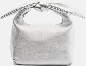 Aquazzura Henkeltasche Bow Tie Mini aus Metallic-Leder