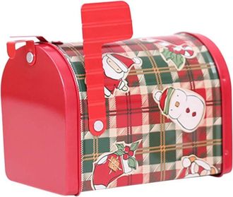 BESTOYARD Weihnachtsgeschenkkasten Mailbox Form kreative postkasten für Kind süßigkeiten Spielzeug Dekoration (Kariertes Muster)