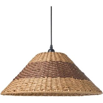 Beliani Lampe Pendante Abat-jour Tressé en Corde de Papier Plafonnier Boho Naturel Bancal