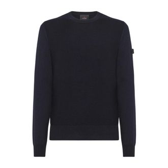Peuterey Homme, Pulls, Bleu, Taille: L Pull Confortable en Tricot &agrave; Col Rond