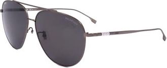 HUGO BOSS Lunettes de Soleil BOSS 1296/F/S R80 MATTE DARK RUTHENIUM 63/13/145 Homme