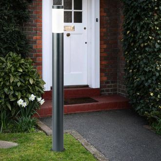 ETC Shop Wegeleuchte Gartenleuchte led Au&szlig;enstehlampe mit Erdspie&szlig;, Edelstahl anthrazit, 11W 1055lm 3000K, DxH 7,6x110 cm