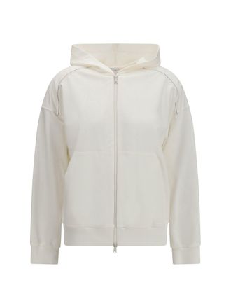 Brunello Cucinelli Cotton Zip-Up Hoodie - White
