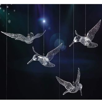 Nuptio 50 St&uuml;ck Vogel Dekorationen Glas H&auml;ngende Ornamente f&uuml;r Ostern Baum, Weihnachten und Saisonale Dekor mit 295Ft Transparente Linie