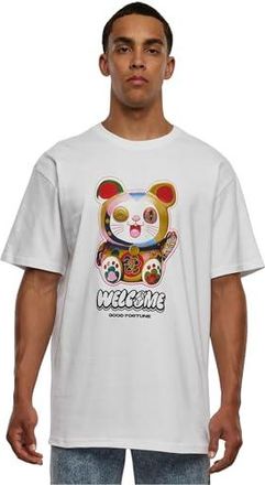 Mister Tee Welcome Cat Heavy Oversize Tee, T-Shirt Homme, White