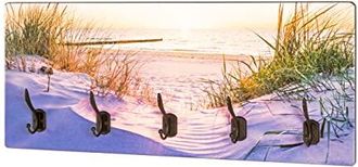 Haku Möbel Wandgarderobe Motiv, schwarz, MDF, Metall - Maße: B 70 cm x H 30 cm x T 7 cm, Style: Modern