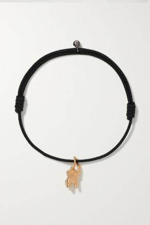 Ole Lynggaard Copenhagen My Little World Armband Aus Kordel Mit Diamant Und Detail Aus 18 Karat Gold - Schwarz