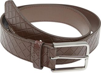 Urban Classics Woven Embossed Synthetic Leather Belt brown/silver, L/XL