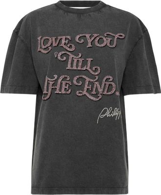 Philipp Plein Femme, Tops, Noir, Taille: 40 FR T-Shirt Love