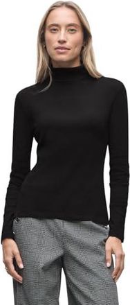 Street One 3228577 T-Shirt Basique à col roulé, Noir, 46 Femmes