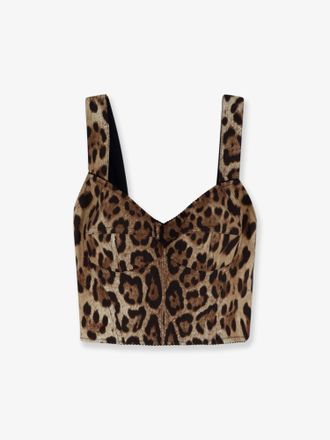 Dolce & Gabbana Cotton blend top with animal print - DOLCE & GABBANA - gender_Woman