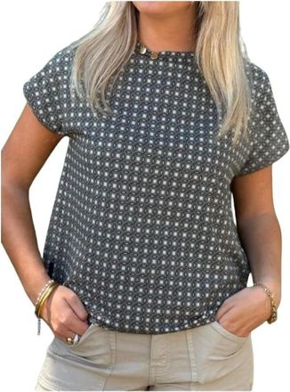 Roberto Ricci Design Rrd, Femme, Blouses et Chemises, Vert, Taille: 36 FR Top Imprim&eacute;