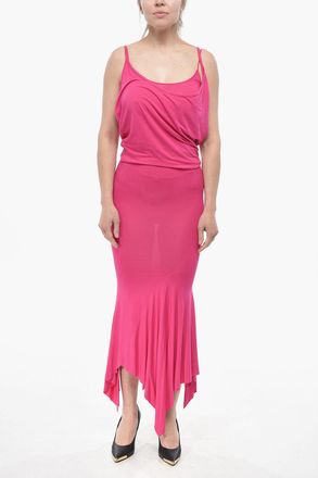 The Attico Double-Fabric Jersey Slip Dress The Attico