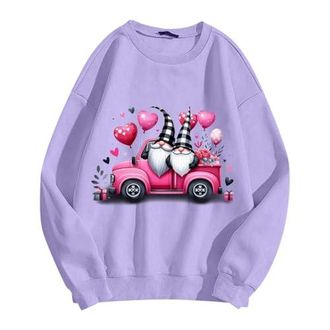 Generic 2026 Sweat-shirt &agrave; col rond pour homme et femme pour la Saint-Valentin, violet, XL