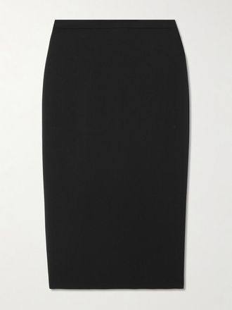 Max Mara Jupe Midi En Laine M&eacute;lang&eacute;e - Noir