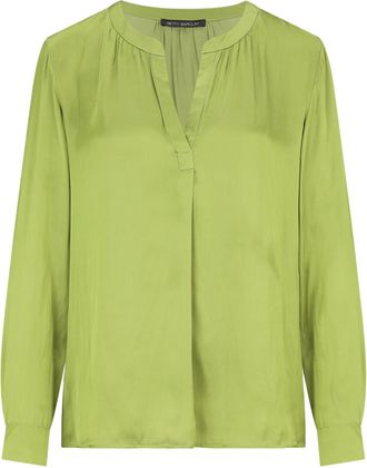 Betty Barclay Damen Satin-Bluse Langarm 40, Fresh Moss