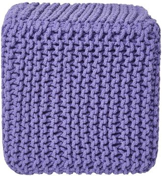 Homescapes Gestrickter Sitzw&uuml;rfel 100% Baumwolle, violett - Homescapes